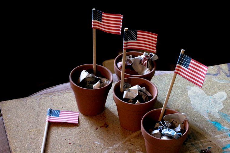 DIY Plant Pot : A Patriotic Flag for Freedom Craft - With a Splash of Color