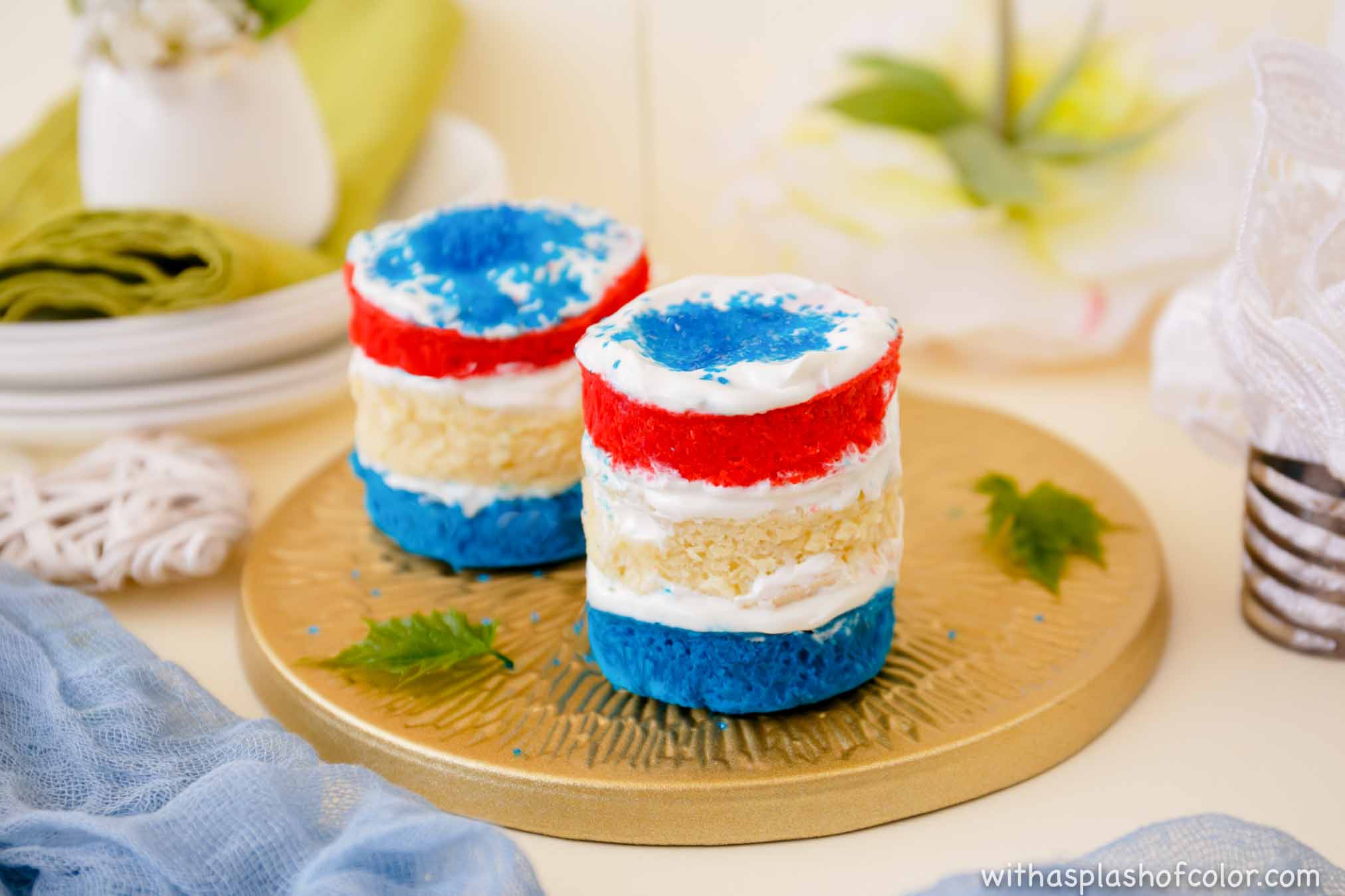 Patriotic Red White And Blue Layer Cake - With a Splash of Color